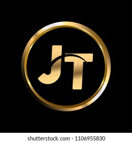 Jt Initial Circle Company Logo Gold Stock Vector (Royalty Free ...