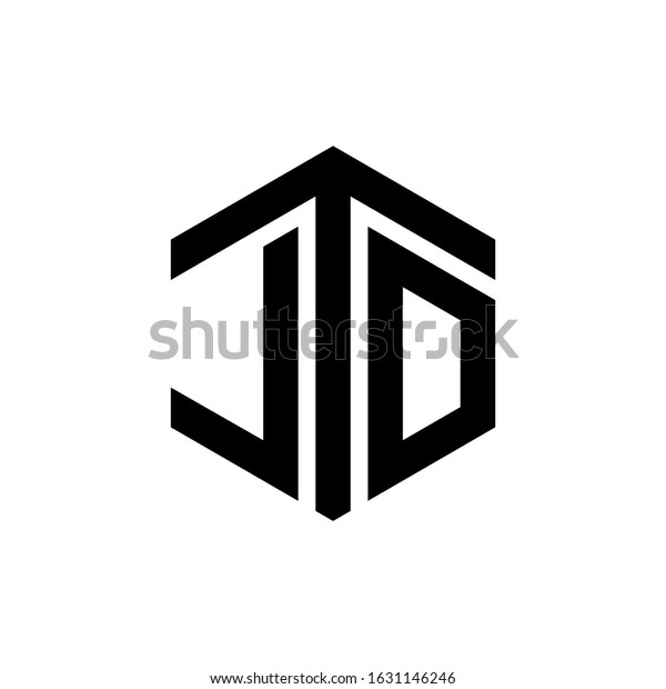 Jtd Letter Logo Design Polygon Monogram Stock Vector (Royalty Free ...