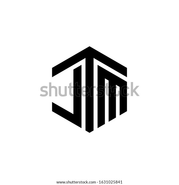 JTM Letter Logo Design polygon Monogram Icon Vector Template