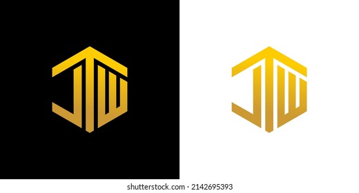 Jtw Letter Logo Design Polygon Monogram Stock Vector (Royalty Free ...