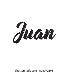 Juan Text Design Vector Calligraphy Typography Stock Vector (Royalty ...