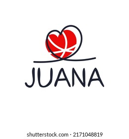 Juana Calligraphy Female Name Vector Illustration Stock Vector (Royalty ...