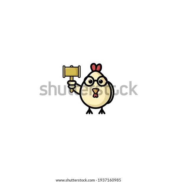 Judge Chicken Cartoon Character Vector Illustration Stock Vector ...