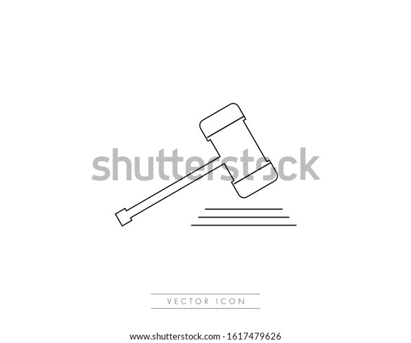 Judge Gavel Icon Vector Logo Template Stock Vector (Royalty Free ...