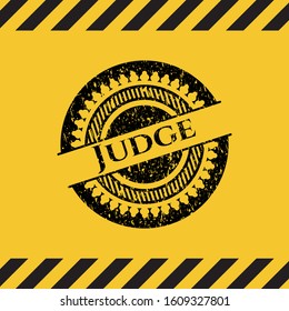 Judge Inside Warning Sign Black Grunge Stock Vector (Royalty Free ...