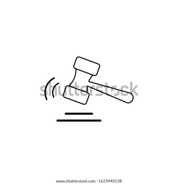 Judge Mallet Icon Hammer Vector Illustration Stock Vector (Royalty Free ...