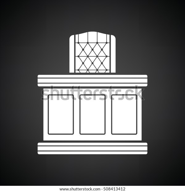 Judge Table Icon Black Background White Stock Vector (Royalty Free ...