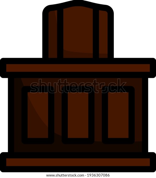 Judge Table Icon Editable Thick Outline Stock Vector (Royalty Free ...