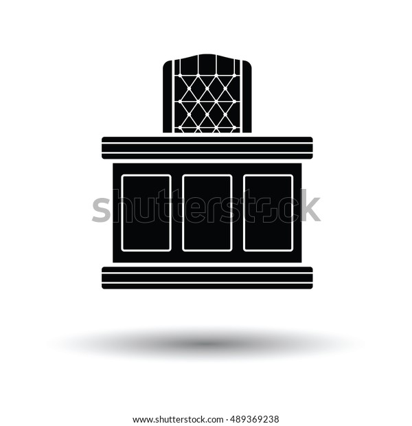 Judge Table Icon White Background Shadow Stock Vector (Royalty Free ...