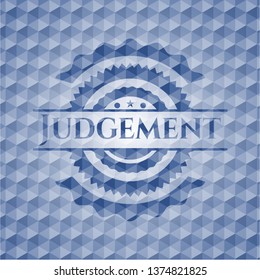 Judgement Blue Emblem Geometric Pattern Background Stock Vector ...