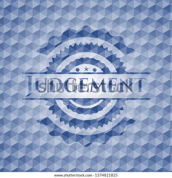 Judgement Blue Emblem Geometric Pattern Background Stock Vector ...