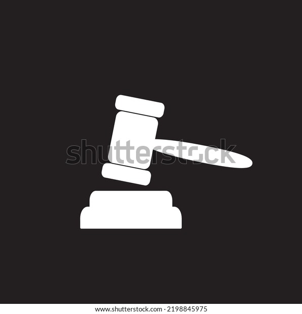 Judges Hammer Icon White Flat Design Stock Vector (Royalty Free ...