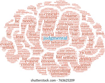Judgmental Word Cloud On White Background Stock Vector (Royalty Free ...