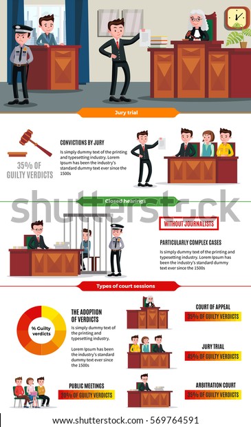 Judicial System Infographic Concept Participants Law: vector de stock ...