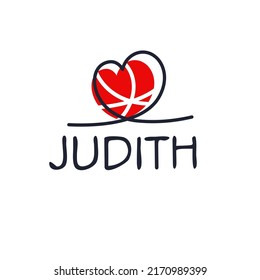 Judith Calligraphy Female Name Vector Illustration Stock Vector ...