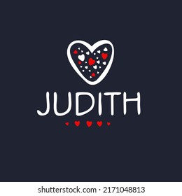 Judith Calligraphy Female Name Vector Illustration Stock Vector ...