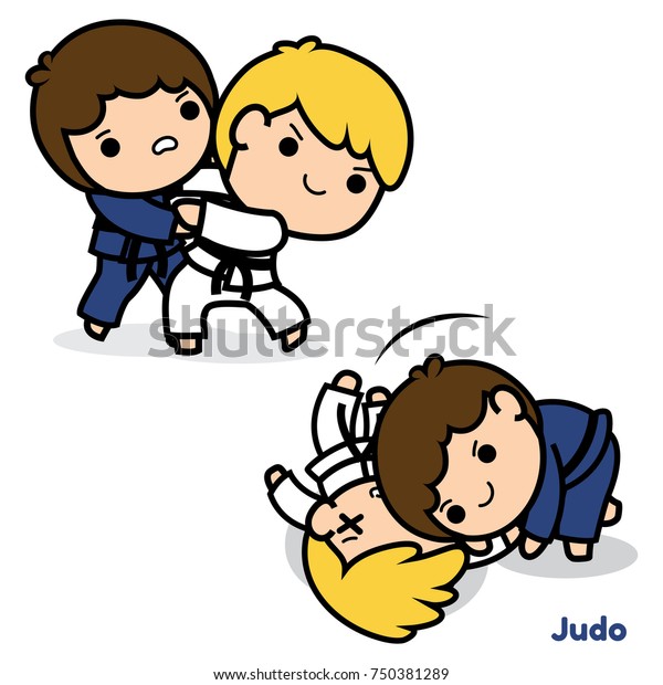 Judo Cartoon Vector Illustration Isolated On Stock Vector (Royalty Free ...