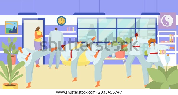 Judo Class Vector Illustration Man Woman Stock Vector (Royalty Free ...