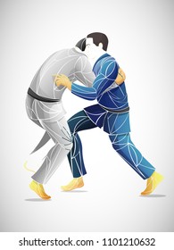 Judo Vector Stylized Athlete Stock Vector (Royalty Free) 1101210632 ...