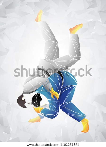 Judo Vector Stylized Athlete Stock Vector (Royalty Free) 1103231591 ...