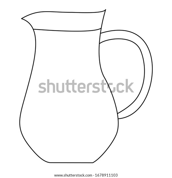 Jug Line Art Clip Art Isolated Stock Vector (Royalty Free) 1678911103 ...