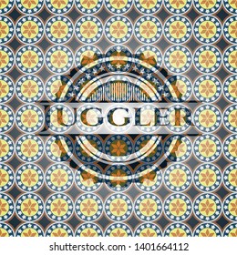 Juggler Arabic Badge Background Arabesque Decoration Stock Vector ...