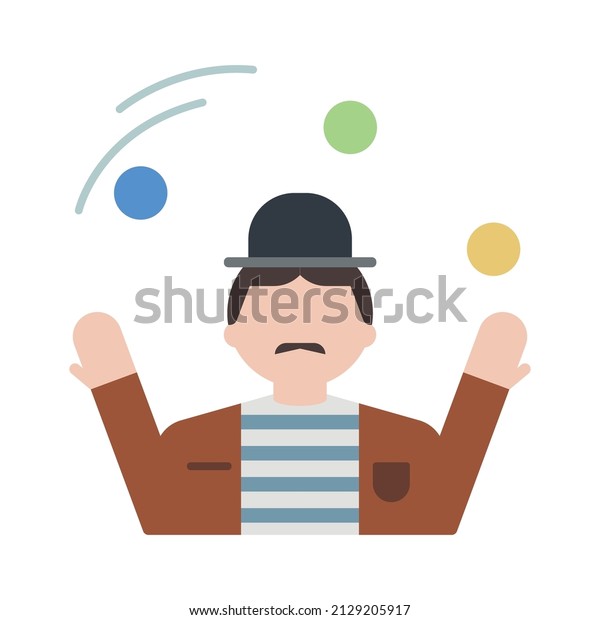 Juggler Flat Icon Clipart Cartoon Illustration: เวกเตอร์สต็อก (ปลอดค่าลิขสิทธิ์) 2129205917 ...