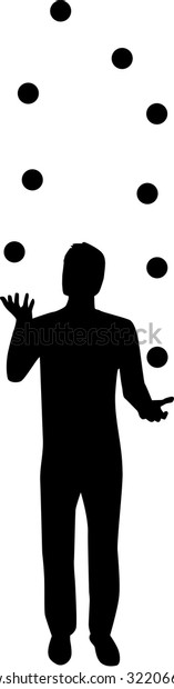 Juggling Man Silhouette Stock Vector (Royalty Free) 322066982