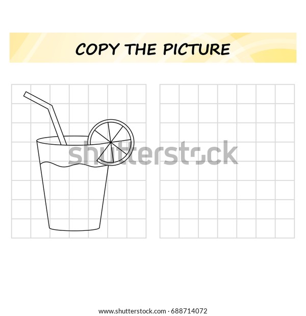 Juice Copy Picture Worksheet Education Game: เวกเตอร์สต็อก (ปลอดค่า ...