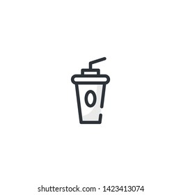 Juice Cup Vector Illustration Outline Sign Stock Vector (Royalty Free ...