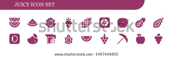 Juicy Icon Set 18 Filled Juicy: vector de stock (libre de regalías ...