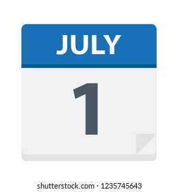 July 1 Calendar Icon Vector Illustration Stock Vector (Royalty Free ...