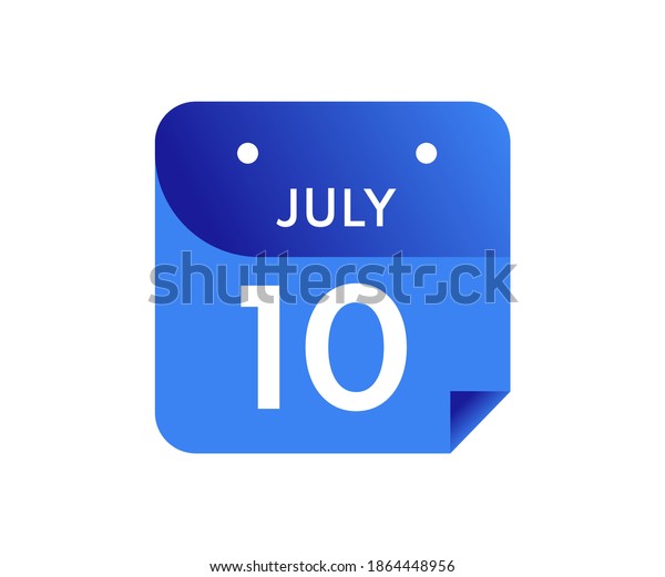 July 10 Date On Single Day Stock Vector (Royalty Free) 1864448956 ...
