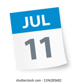 July 11 Calendar Icon Vector Illustration Stock Vector (Royalty Free ...