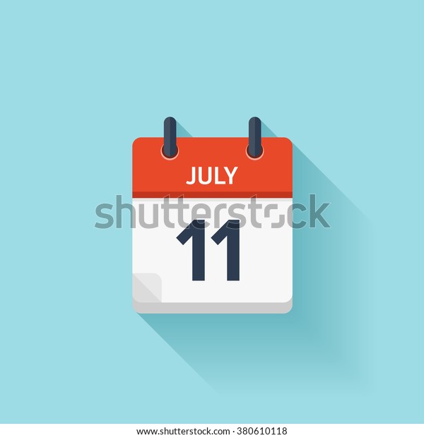 July 11 Calendar Iconvector Illustrationflat Styledateday Stock Vector ...