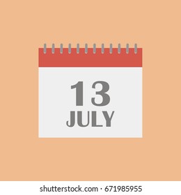 July 13calendar Icon Stock Vector (Royalty Free) 671985955 | Shutterstock