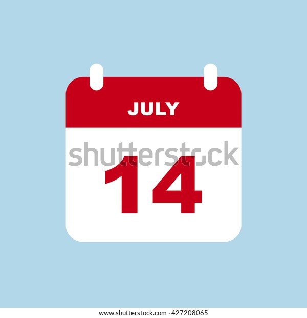 July 14 Calendar Icon Stock Vector (Royalty Free) 427208065 | Shutterstock
