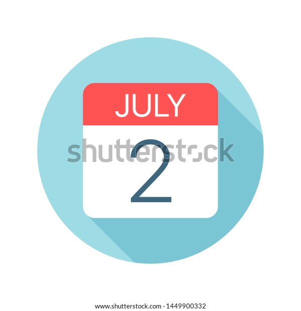 July 2 Calendar Icon Vector Illustration Stock Vector (Royalty Free ...