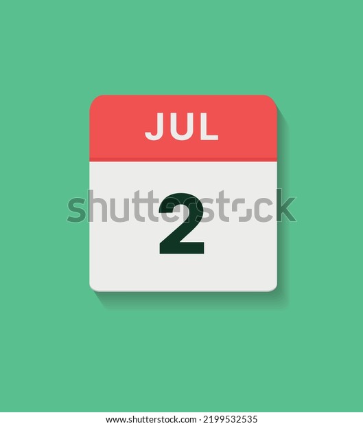 July 2 Calendar Icon Vector Flat Stock Vector (Royalty Free) 2199532535 ...