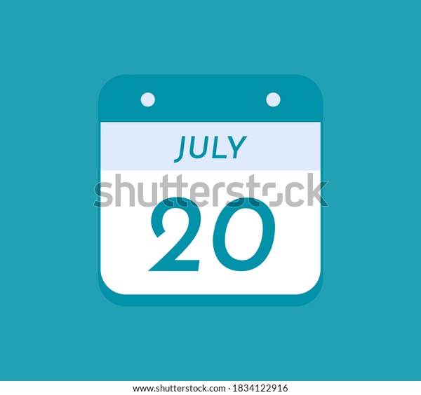 July 20 Single Day Calendar 20 Stock Vector (Royalty Free) 1834122916 ...