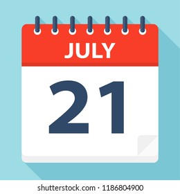 July 21 Calendar Icon Vector Illustration Stock Vector (Royalty Free ...