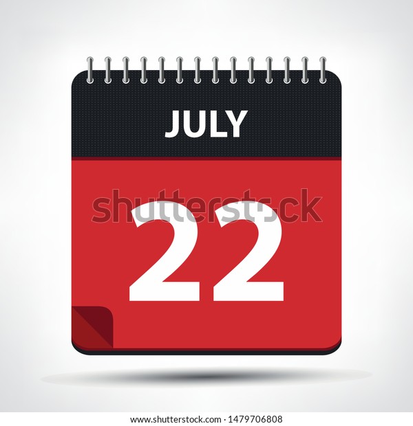 July 22 Calendar Icon Calendar Design Stock Vector (Royalty Free ...