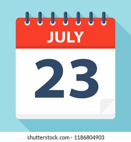 July 23 Calendar Icon Vector Illustration Stock Vector (Royalty Free ...
