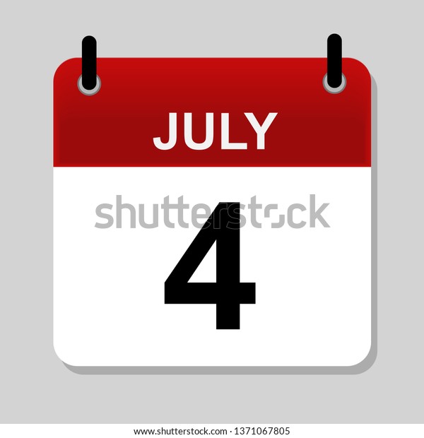 July 4 Calendar Icon Vector Illustration Stock Vector (Royalty Free ...