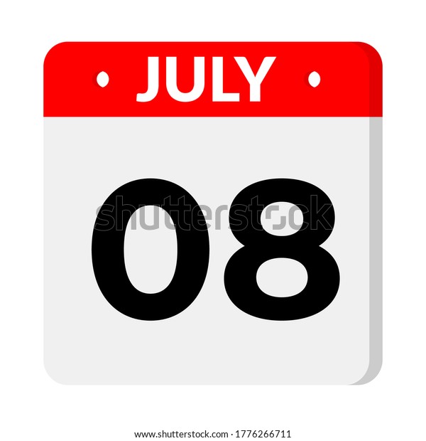 July 8 Calendar Icon Calendar Icon Stock Vector (Royalty Free ...