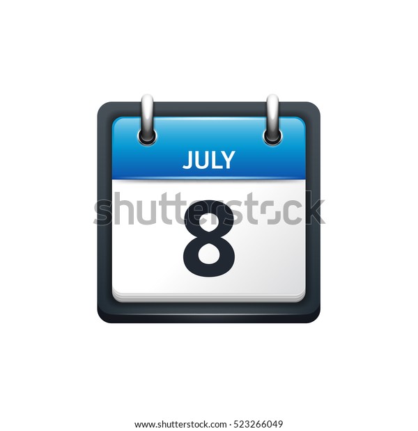 July 8 Calendar Iconvector Illustrationflat Stylemonth Stock Vector ...