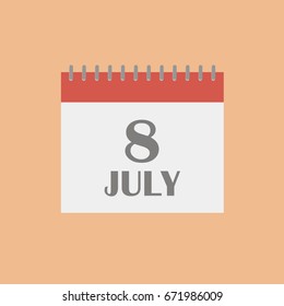 July 8calendar Icon Stock Vector (Royalty Free) 671986009 | Shutterstock