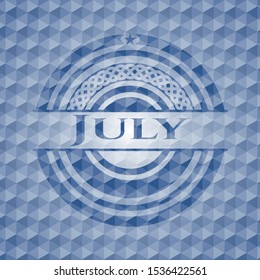 July Blue Badge Geometric Pattern Background Stock Vector (Royalty Free ...