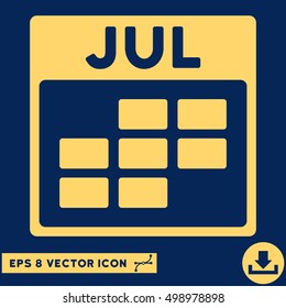 July Calendar Grid Icon Vector Eps Stock Vector (Royalty Free ...