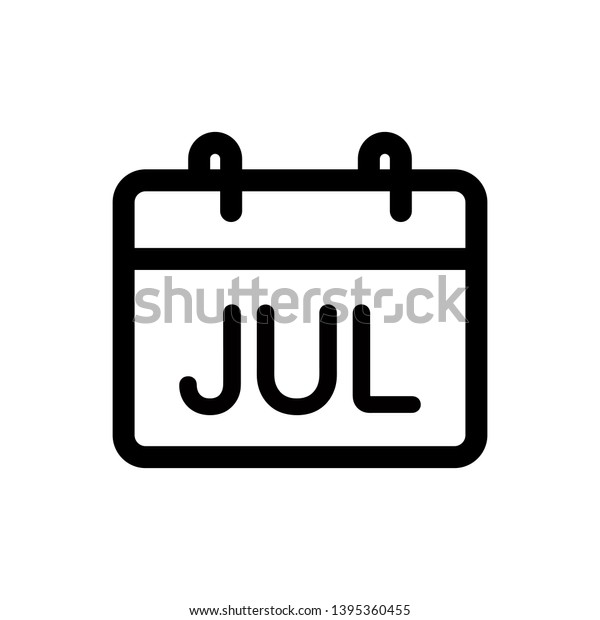 July Calendar Icon Vector Illustration Flat Stock Vector (Royalty Free ...